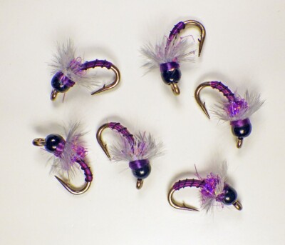 Blindside Midge UV Purple Soft Hackle Nymphs - Premium Trout Fly ...
