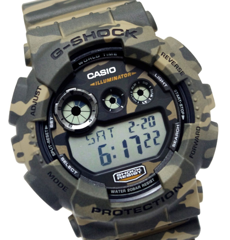 Casio GD120CM-5 G-Shock Brown Green Camouflage Men Watch NEW | eBay