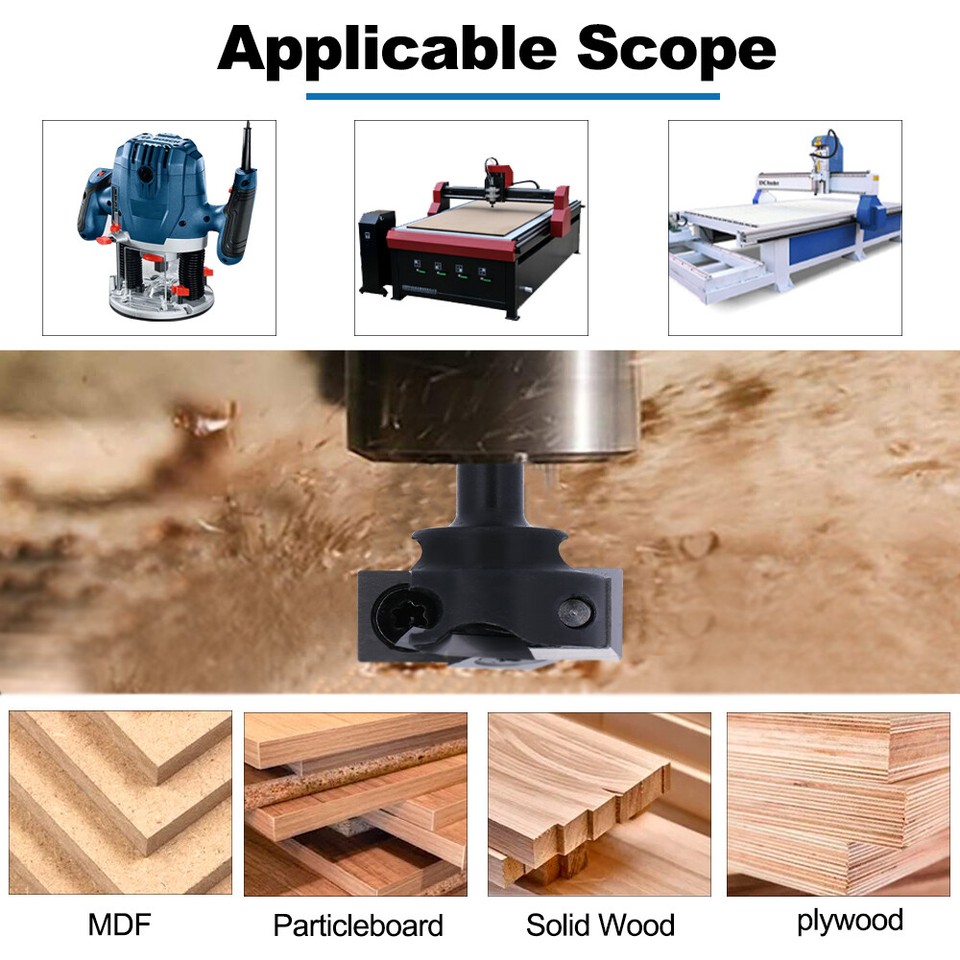 CNC Spoilboard Surfacing Router Bit 1/4'' Shank 1'' Slab Flattening ...