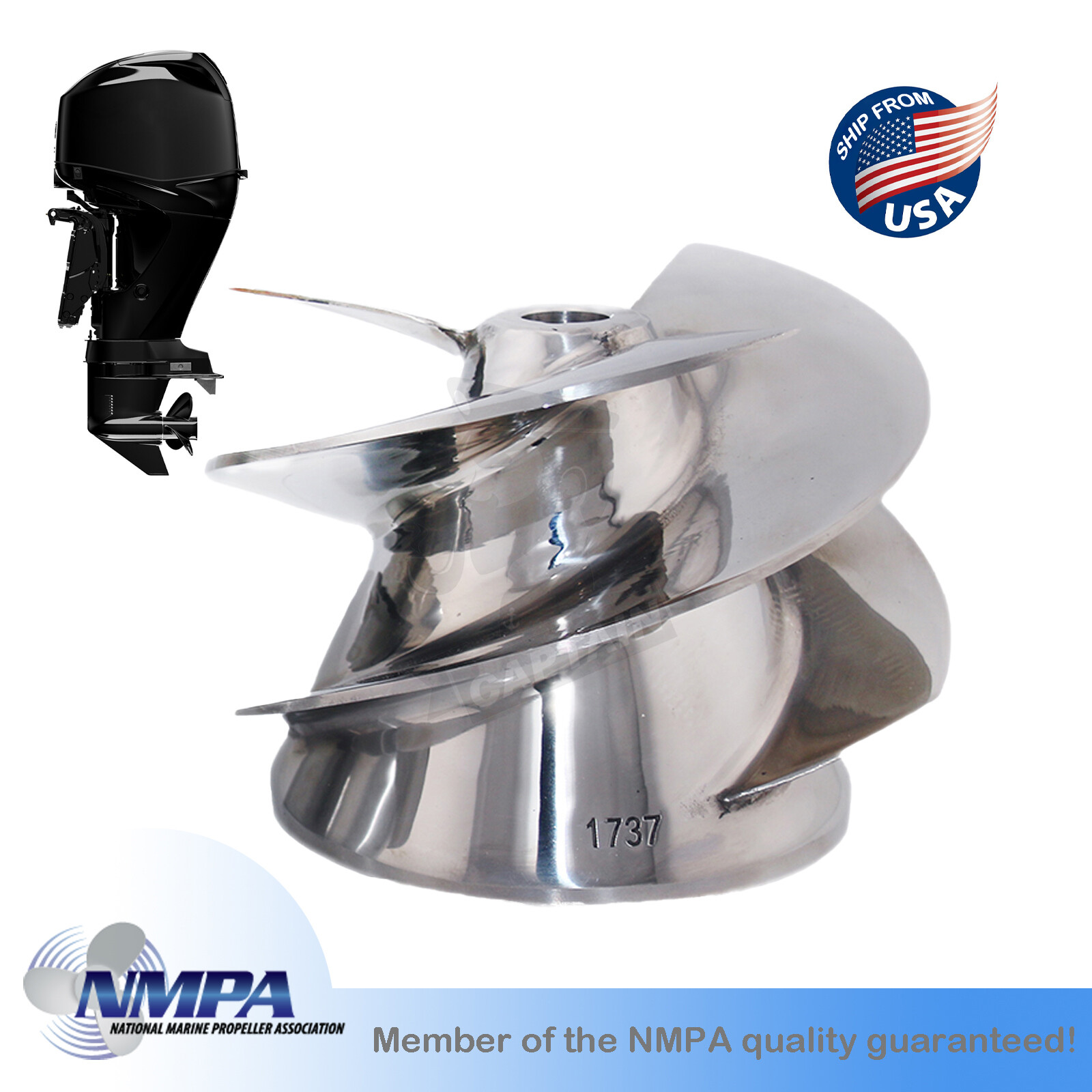 6 1/8 Outboard Jet Impeller Part No.1737 For Yamaha Mercury Suzuki ...