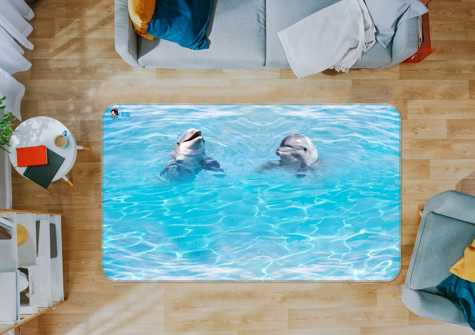 3D Ocean Dolphin NA1299 Game Rug Mat Elegant Photo Carpet Mat Fay | eBay UK
