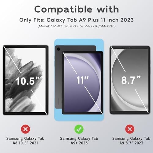 Case for Galaxy Tab A9 Plus 11 Inch 2023 - Slim Stand & Hard Back Shell ...