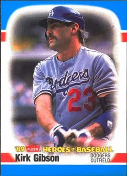 1989 Fleer Heroes of Baseball #17 Kirk Gibson Tigers Baseball Card ...