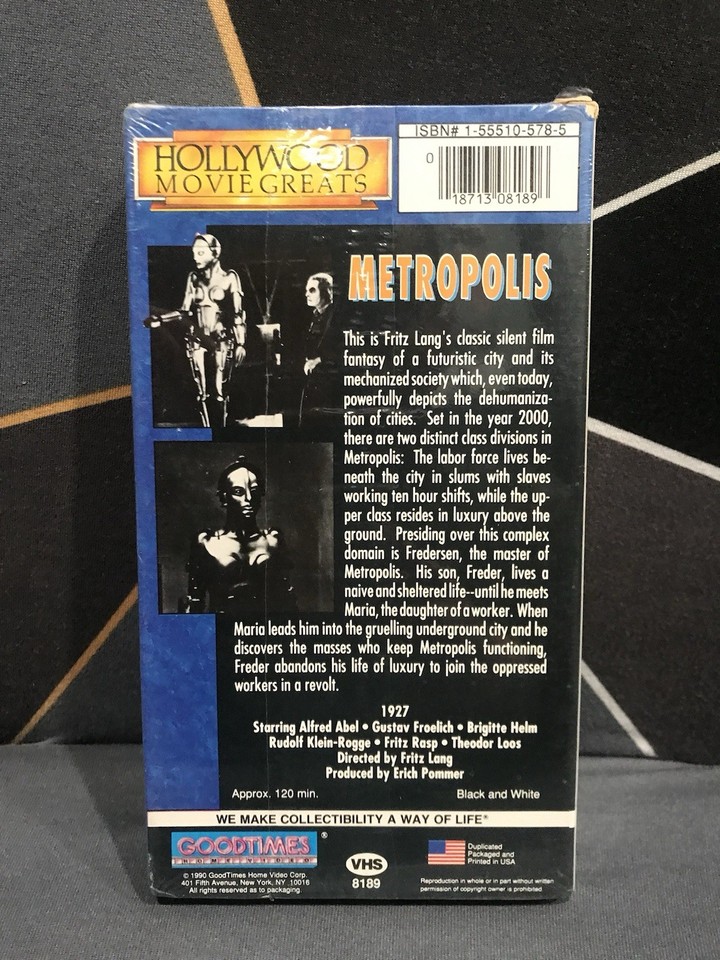 Metropolis - Fritz Lang’s (1927) VHS Sci-fi Drama B&W Silent Film BRAND ...