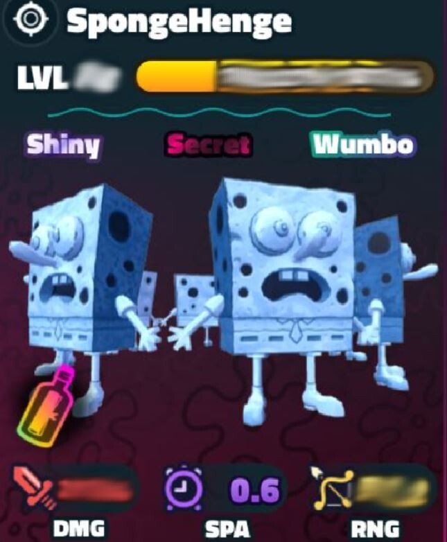 SpongeHenge - SHINY WUMBO SW SF Spongebob Tower Defense SBTD Roblox | eBay