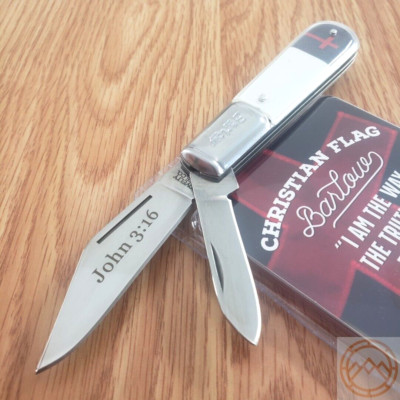 Novelty Cutlery Christian Flag Pocket Knife Stainless Blades Synthetic ...