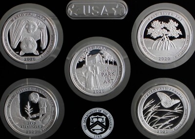 2020 S ATB Quarters Silver Proof America the Beautiful US Five 25c ...