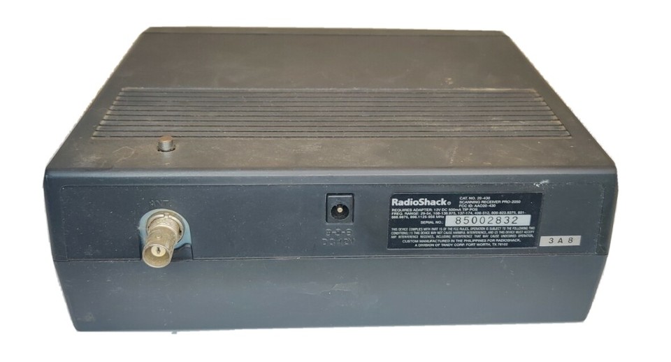 Radio Shack PRO-2050 300 Channel VHF UHF AIR FD 800 MHz Trunk Tracker ...