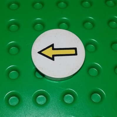 Lego Classic White 2x2 Round Flat Tile Yellow Arrow Plate Space Brick x ...