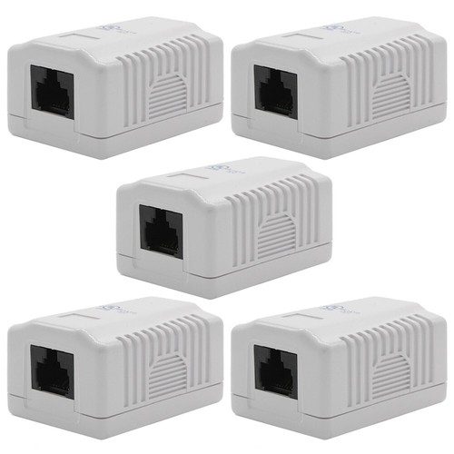 5 Pcs 1-Port CAT6 RJ45 8P8C Network LAN Ethernet Cable Wall Surface ...