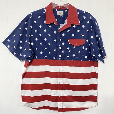 American Legacy Shirt Men’s XL American Flag USA Button Short Sleeve | eBay