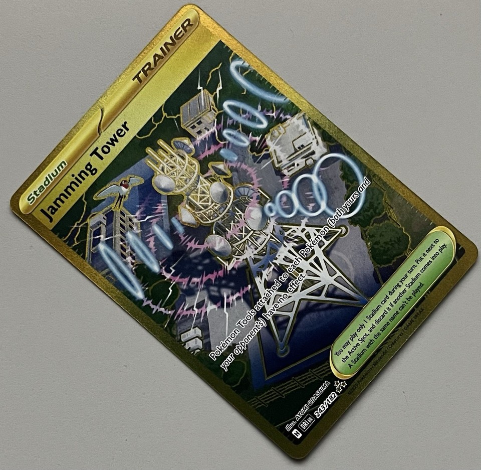 Pokémon Destined Rivals Jamming Tower Stadium Trainer Gold Hyper Rare ...