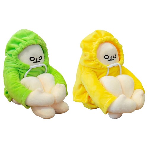 Banana Man Plush Toy Soft Stuffed Yellow Banana Doll Wear Hoodie Toy ...