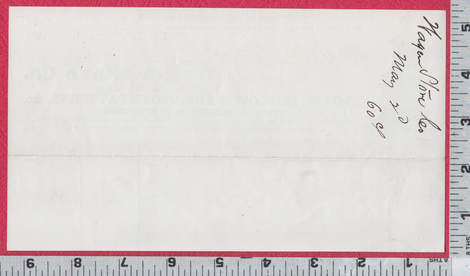 1342 Wager Stove Co. billhead 275 River St.,Troy, NY Eclectic Stove ...