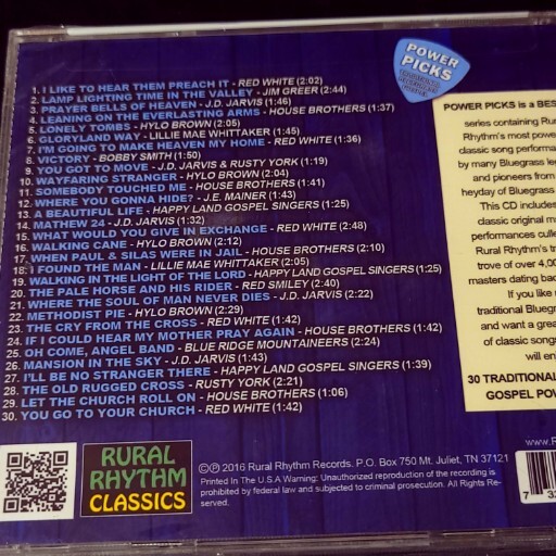 30 Traditional Bluegrass Gospel Power Picks Vintage Collection By