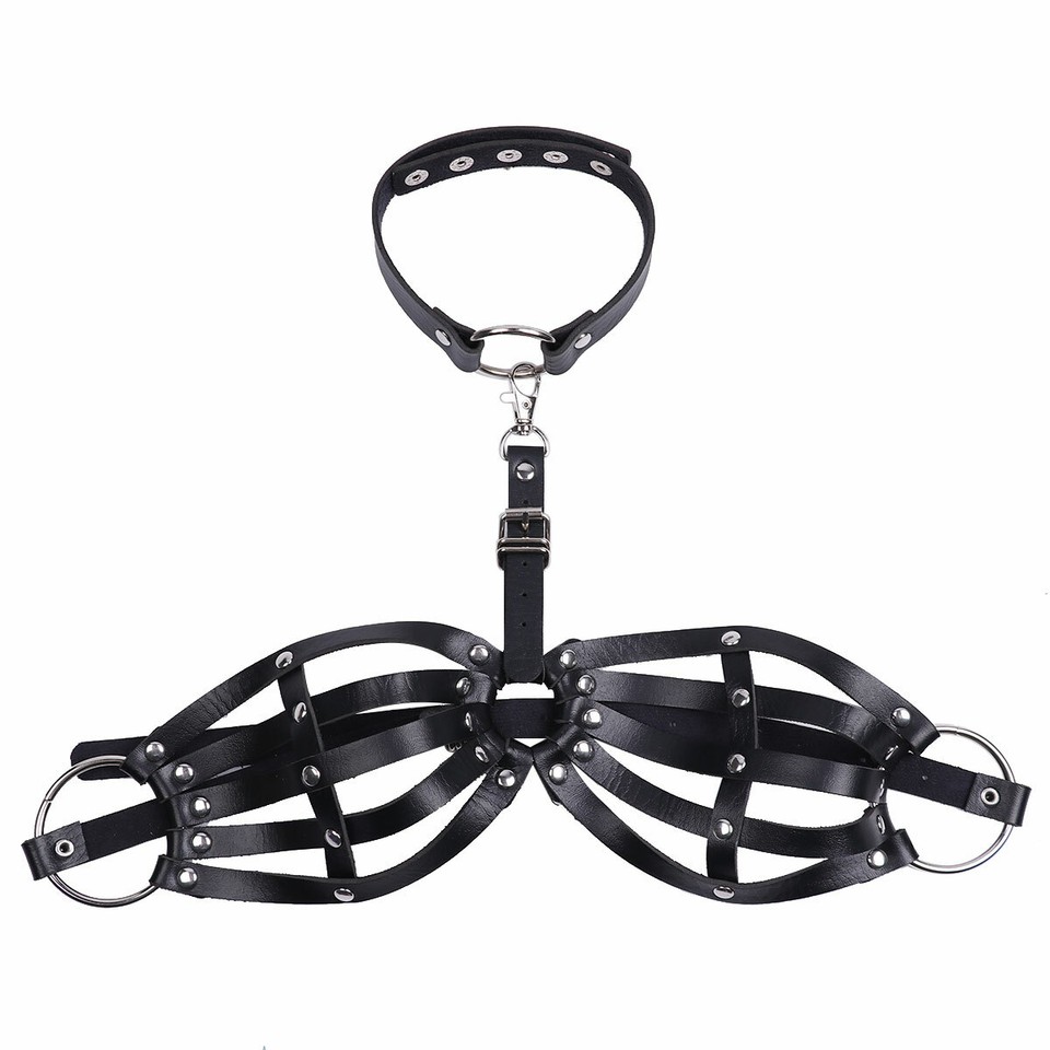 Women Adjustable Leather Harness Bra Body Chest Cage Belt Strap ...