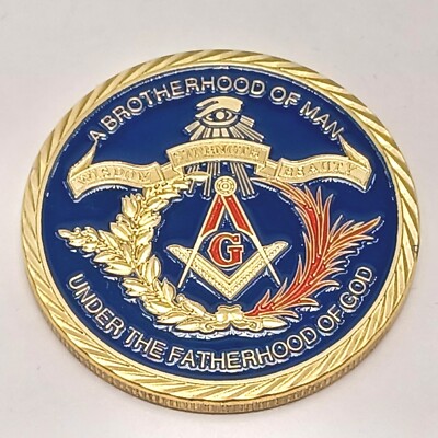 Masonic Coins Gold Plated Freemason Challenge Coin. Pre-owned | eBay