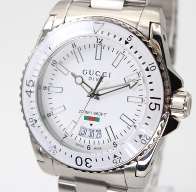 GUCCI YA136302 Dive 40MM Men's Stainless Steel Watch | eBay