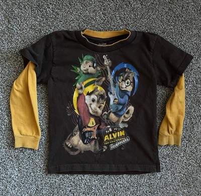 Kids Alvin and The Chipmunks Skater Long Sleeve Shirt Size 4 Unisex VTG ...