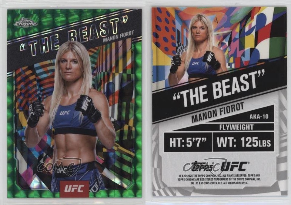2025 Chrome UFC AKA Green Geometric Refractor /75 Manon Fiorot The ...