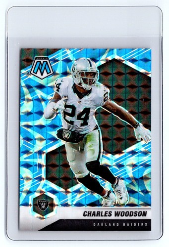 2021 Panini Mosaic Reactive Blue #106 Charles Woodson Oakland Raiders ...