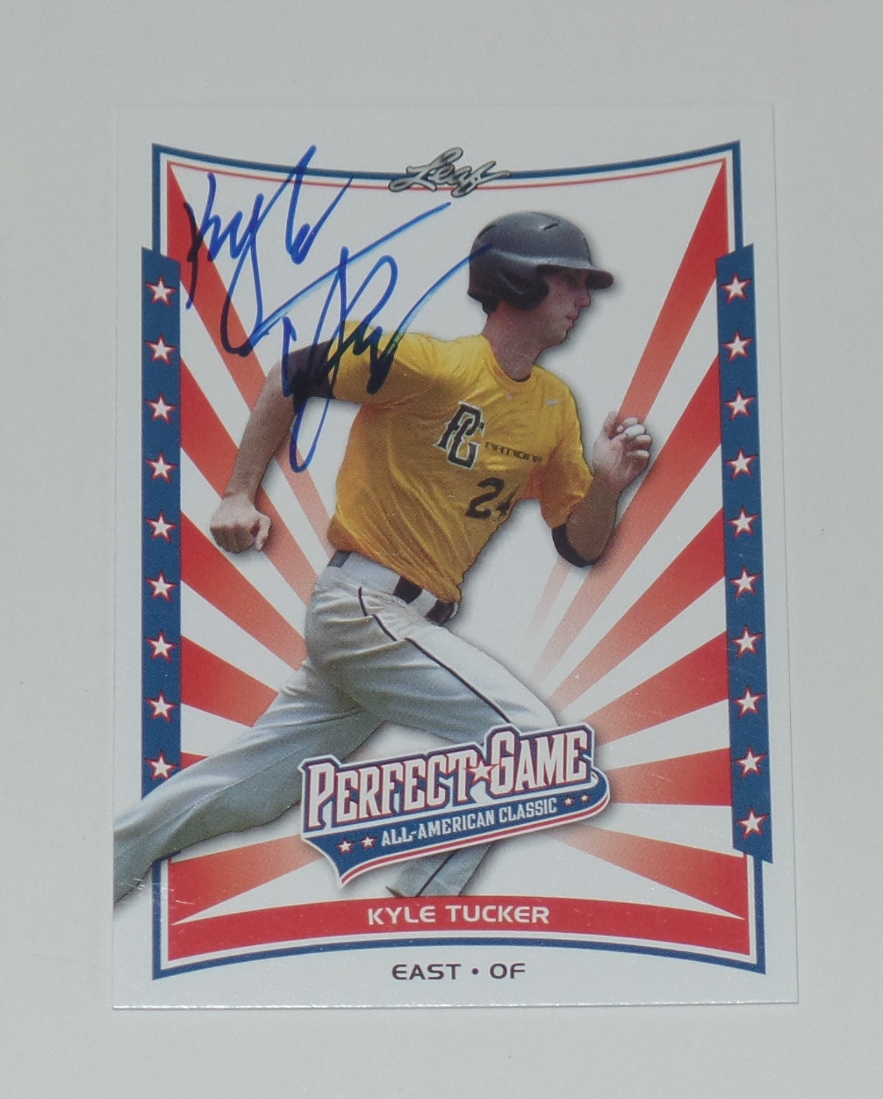 KYLE TUCKER SIGNED AUTO'D 2014 LEAF PERFECT GAME ALL AMERICAN CARD ...