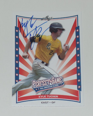 KYLE TUCKER SIGNED AUTO'D 2014 LEAF PERFECT GAME ALL AMERICAN CARD ...