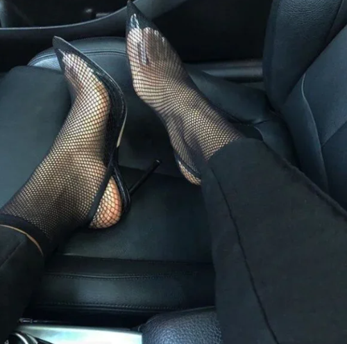 ALEXANDER WANG BLACK CADEN FISHNET MESH ANKLE HIGH HEEL BOOT SIZE 37.5 ...