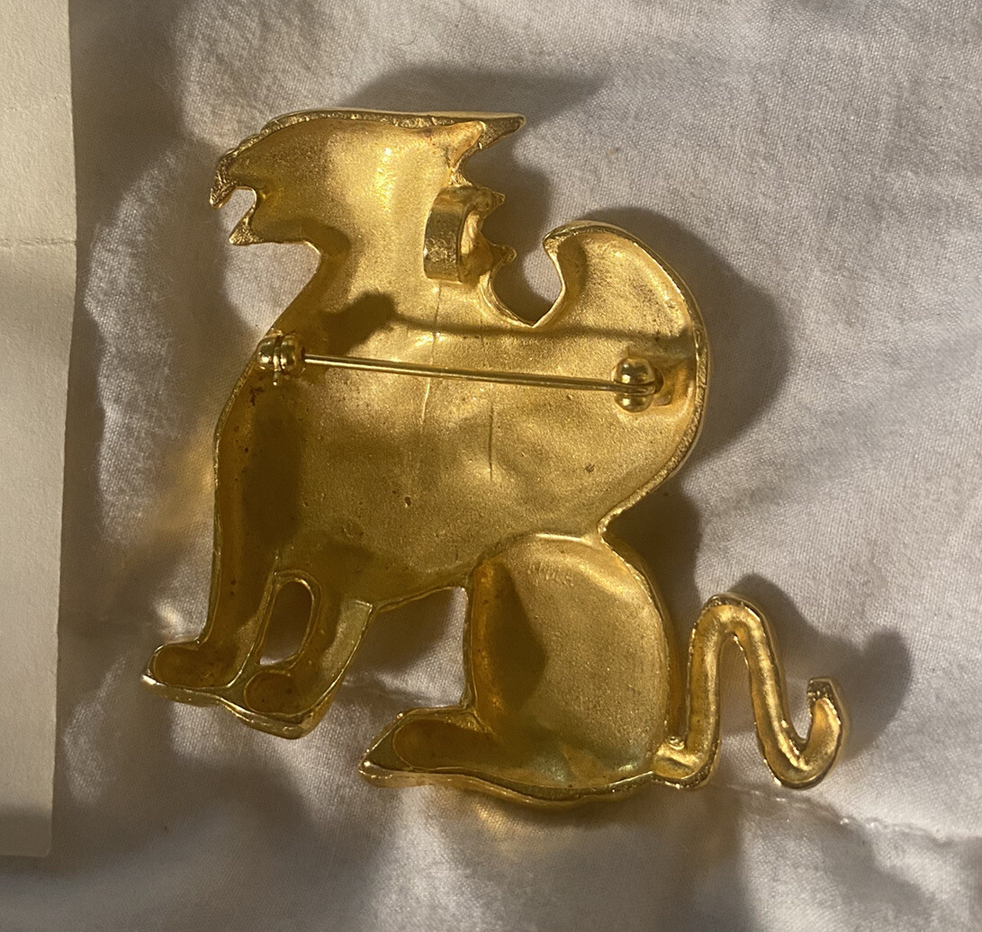 scythian griffin 24k gold plated Brooch Pin Pendant A… - Gem