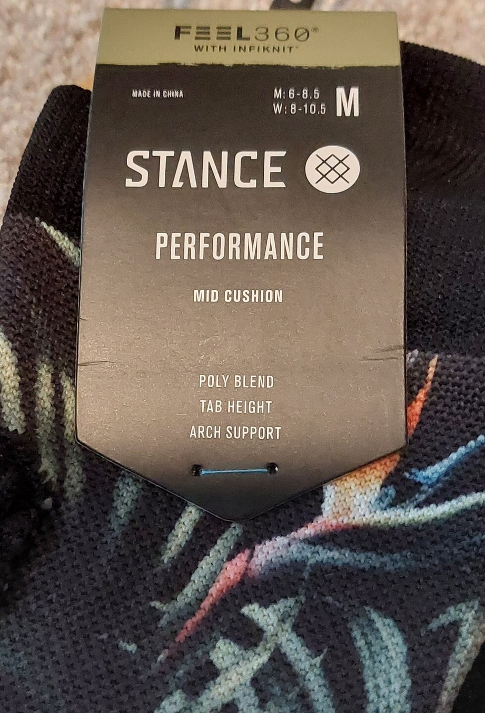 Stance Feel 360 Performance Socks Size Medium "Paradise Tab" Tab Height for sale online | eBay