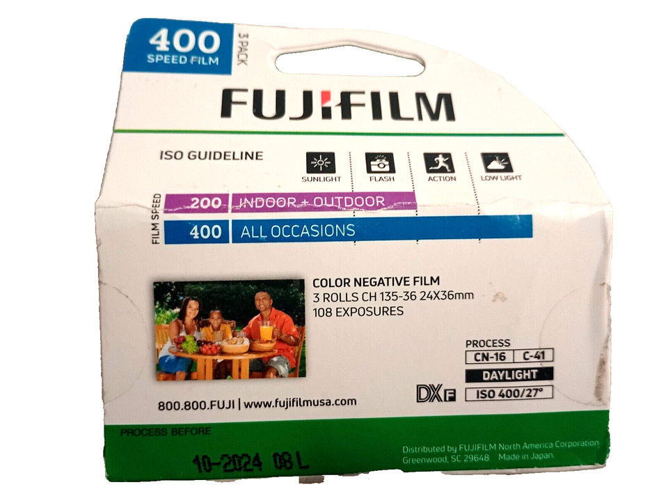 Fujifilm 400 Speed 3 Pack CN-16 C-41 ISO400/27 Ex 10-24 74101242485 | eBay