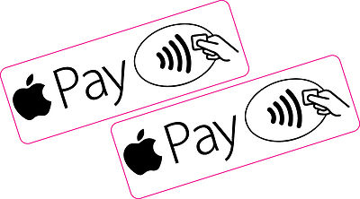 2 x Apple Pay Contactless Pay Vinyl Stickers 135mm x 45mm Taxi Shop ...