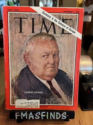 X1 1963 LUDWIG ERHARD November 1 Vintage TIME MAGAZINE | eBay