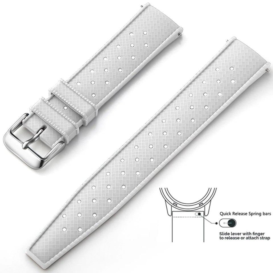 Silicone Watch Bands Quick Release Tropical Watch Strap for Unisex 18 ...