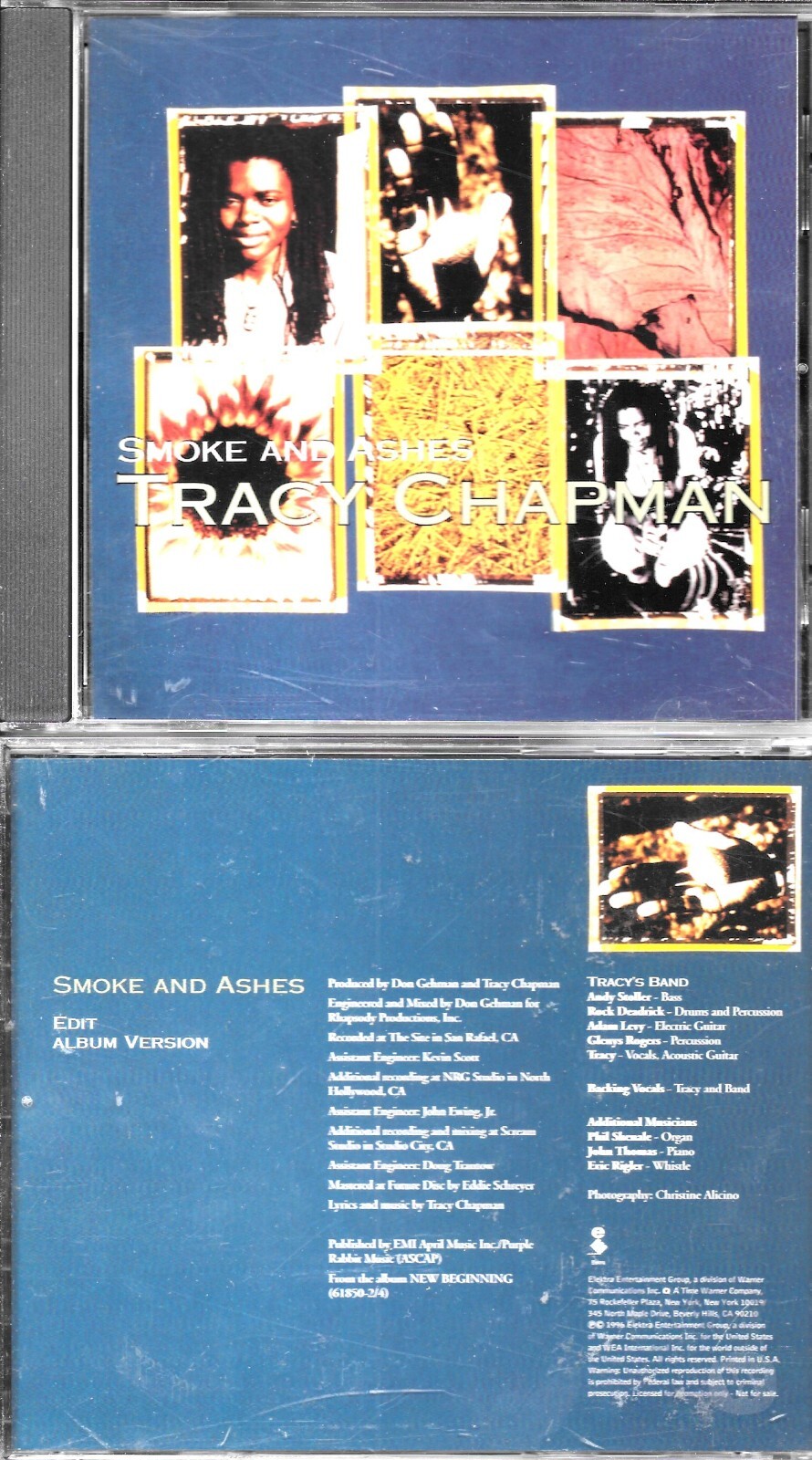 TRACY CHAPMAN Smoke And Ashes 2 versions promo CD single with PicCover ...