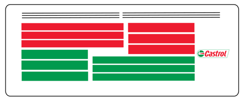 DECALS Bandes couleur CASTROL Stripes Black Lines DECALCOMANIE decal ...
