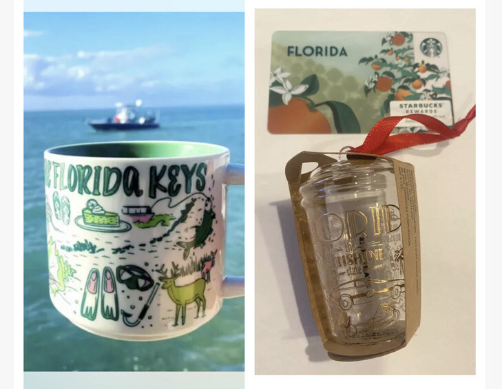 Starbucks Florida Keys Mug, Florida Ornament & Gift Card Been There ...