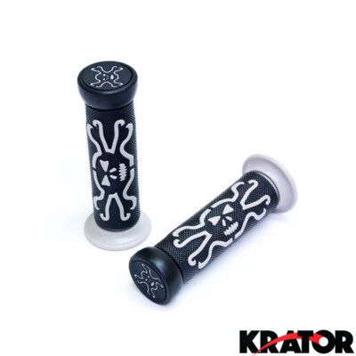 SKULL HAND GRIPS GRAY BONES GRIP for Suzuki QUAD ATV EIGER LTZ OZARK ...