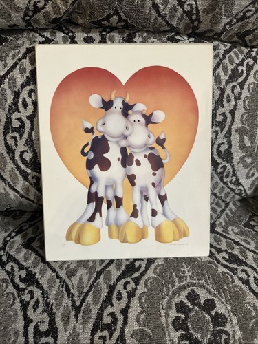 Stewart Moskowitz 1974 COWS IN LOVE Plaque 8” x 10” VINTAGE POP ART ...