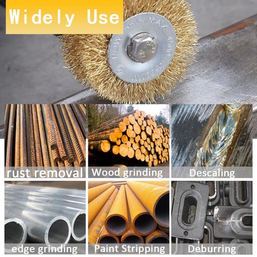 5PC Brass Coated Wire Brush Kit – 1/4" Shank for Rust & Paint Removal ...