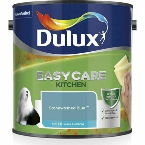 Dulux Easycare KITCHEN Matt Emulsion Paint - STONEWASHED BLUE- 2.5L (22 ...