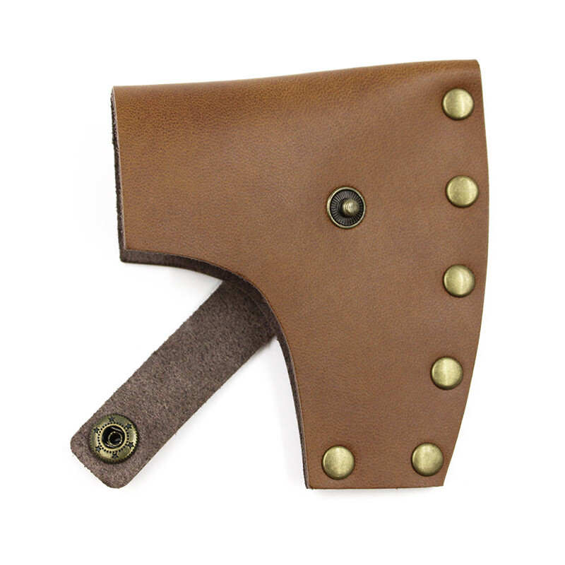 Leather Axe Blade Cover Sheath Head Holster Hatchet Protector Snap ...