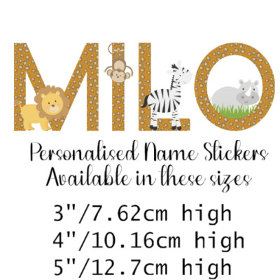 Personalised Name Sticker Jungle Animal Theme Vinyl Wall Decor | eBay UK