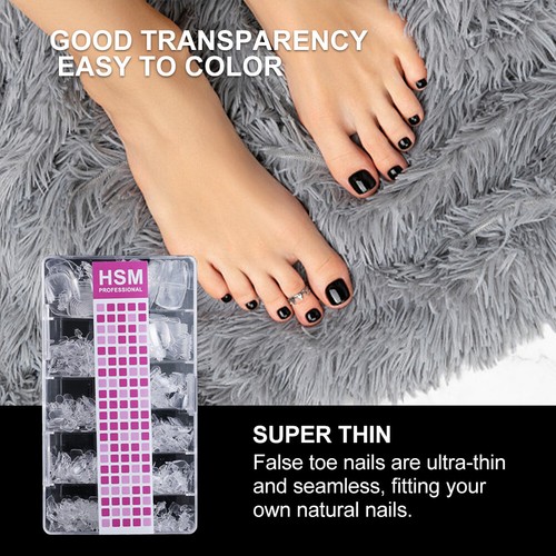 600pcs Assortment DIY Toe Nail Tip Stick On For Gel Polish 12 Sizes ...