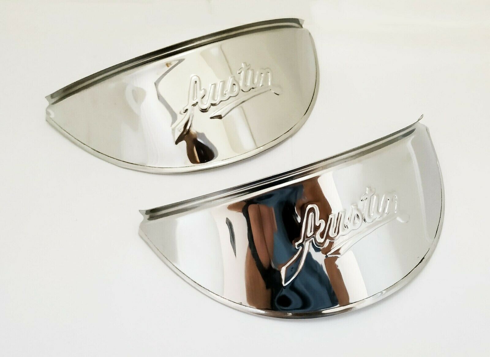NEW 7'' INCH AUSTIN A30 A35 A40 HEADLIGHT PEAKS SHADES EMBOSSED ...