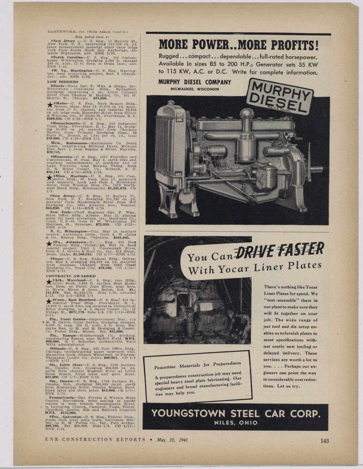 1941 Murphy Diesel Engine Ad: More Power - More Profits - Milwaukee ...