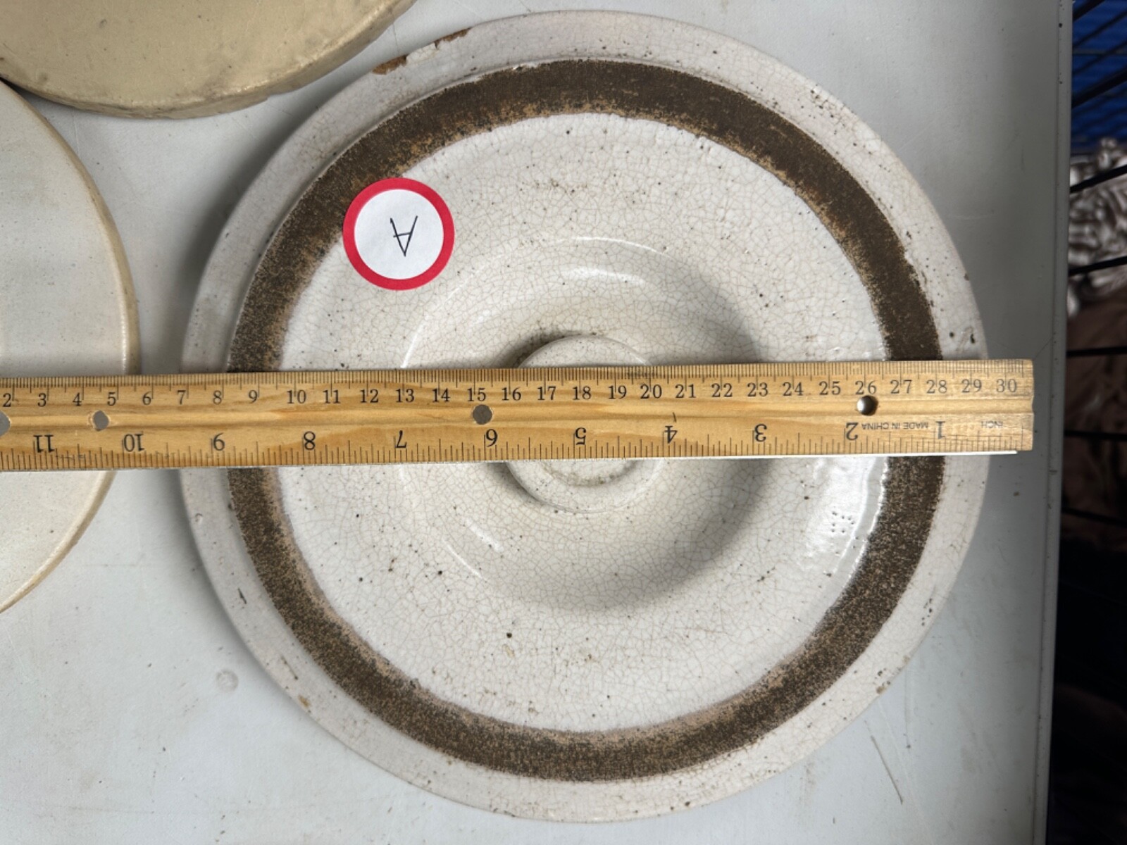 Stoneware Crock Churn lid Only “A" | eBay