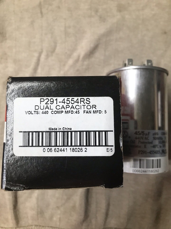 TOTALINE 45+5 MFD uf P291-4554RS 370 or 440 Volt Dual Run Round ...