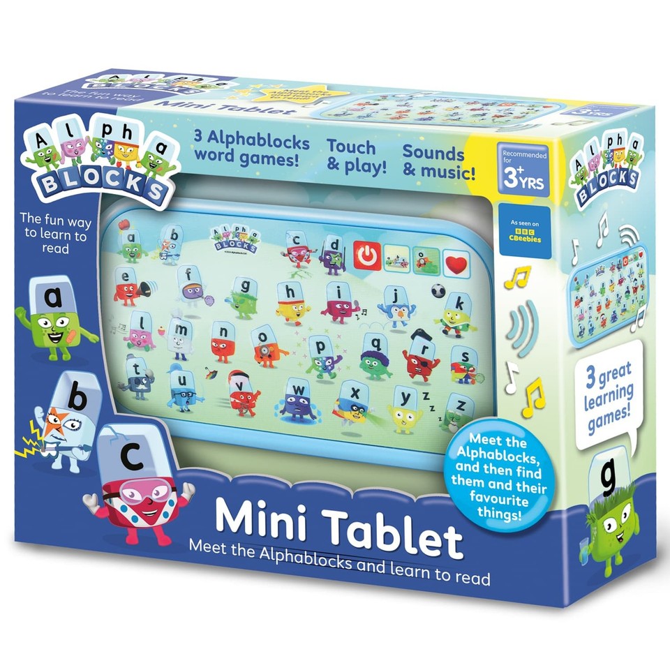 Alphablocks Mini Tablet 3 Fun Game Modes With Sounds & Music Ideal Gift ...