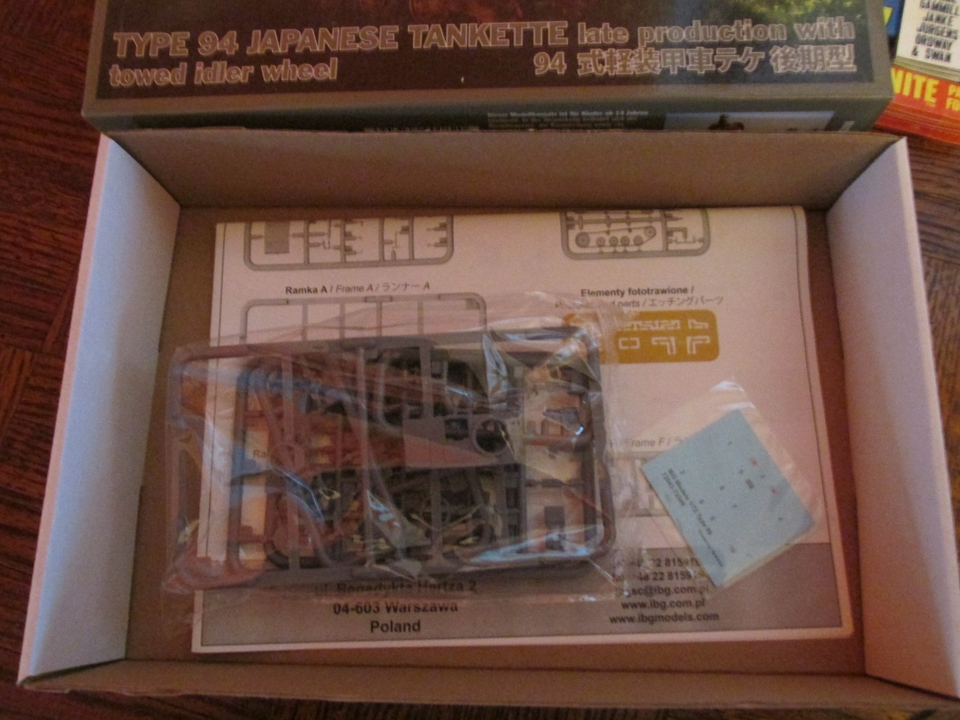 IBG MODELS 1/72 SCALE TYPE 94 JAPANESE TANKETTE TANK PLASTIC MODEL KIT ...